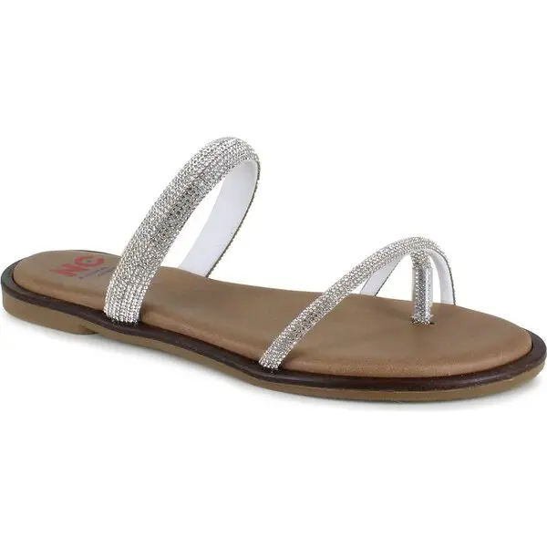 NATIONAL COMFORT Alicante Crystal Slide Sandal - Silver