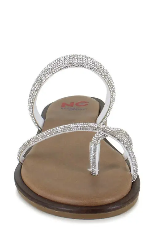 NATIONAL COMFORT Alicante Crystal Slide Sandal - Silver