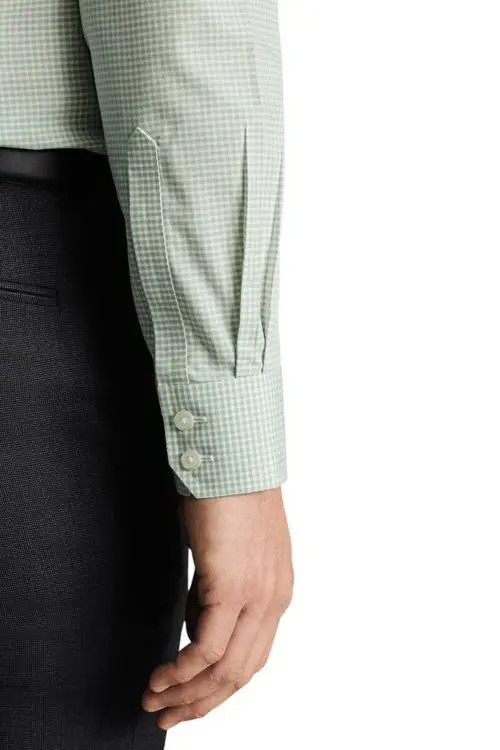 CHARLES TYRWHITT Non-iron Poplin Gingham Shirt - Green