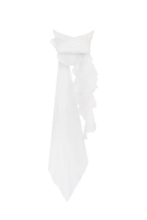 MILLA Off-shoulder Organza Blouse With Ruffles - White