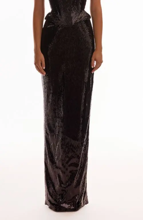 MILLA Fitted High-waist Sequin Pencil Maxi Skirt