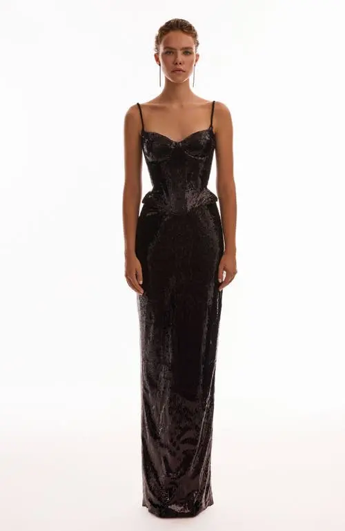 MILLA Fitted High-waist Sequin Pencil Maxi Skirt