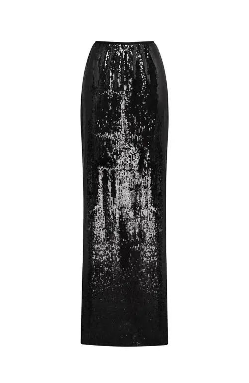 MILLA Fitted High-waist Sequin Pencil Maxi Skirt