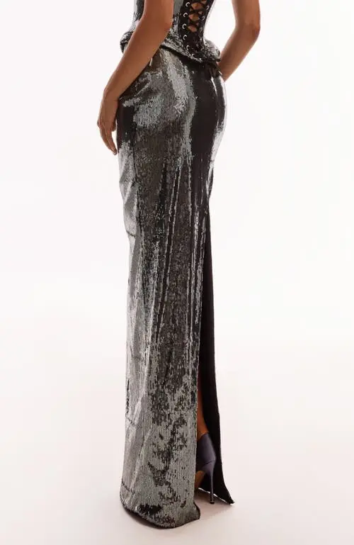 MILLA Fitted High-waist Sequin Pencil Maxi Skirt - Gray
