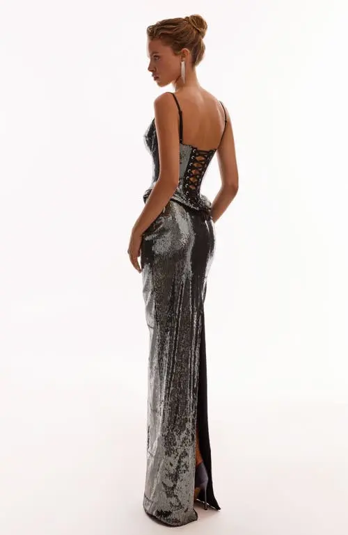 MILLA Fitted High-waist Sequin Pencil Maxi Skirt - Gray