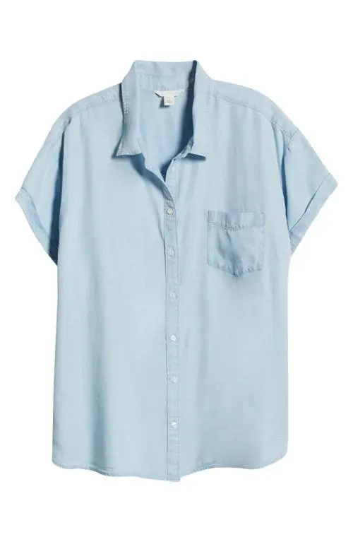 Caslon Cotton Chambray Camp Shirt