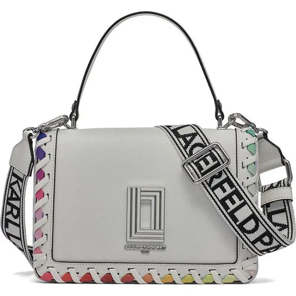 Karl Lagerfeld Paris Simone Front Flap Crossbody - Winter White Multi