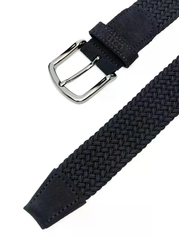 BOSS Leather-trim Woven Belt