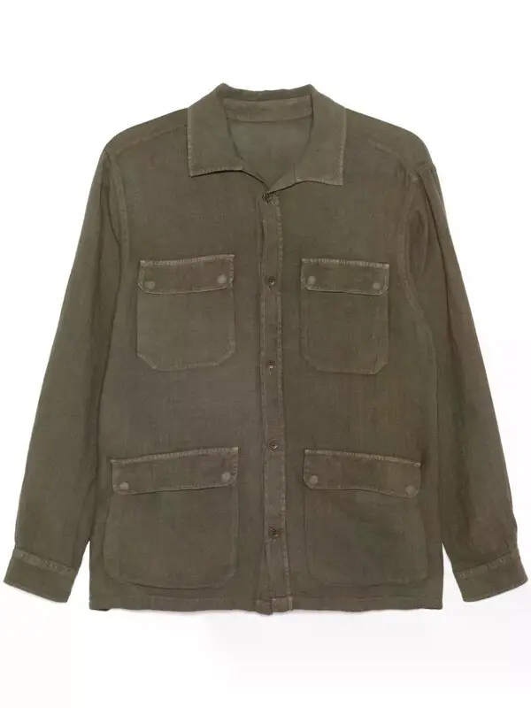 Herno Linen Shirt Jacket - Green