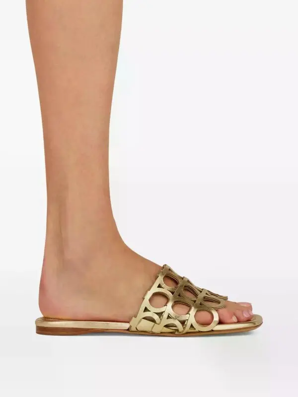 FERRAGAMO Gancini Slides - Gold