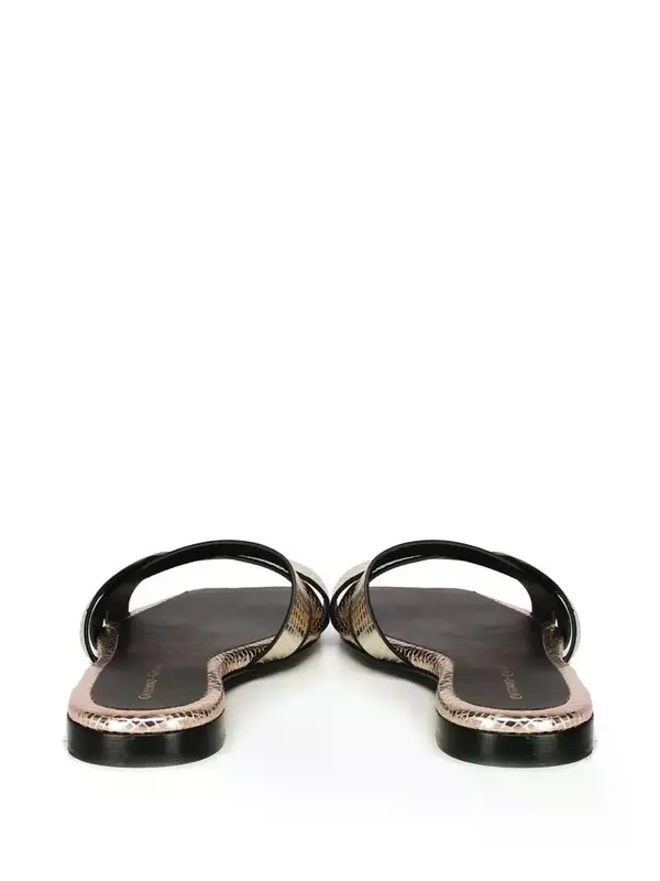 GIULIANO GALIANO Leather Slides - Gold