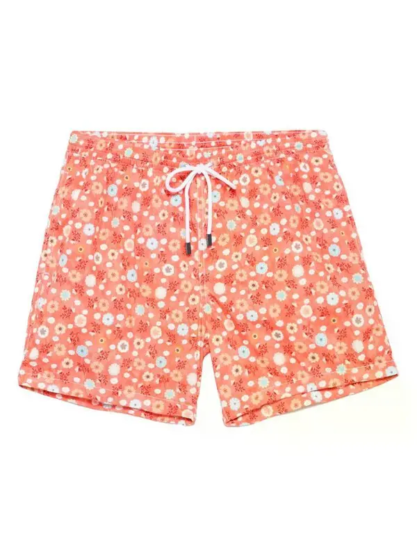 BARBA NAPOLI Floral-print Swim Shorts - Orange