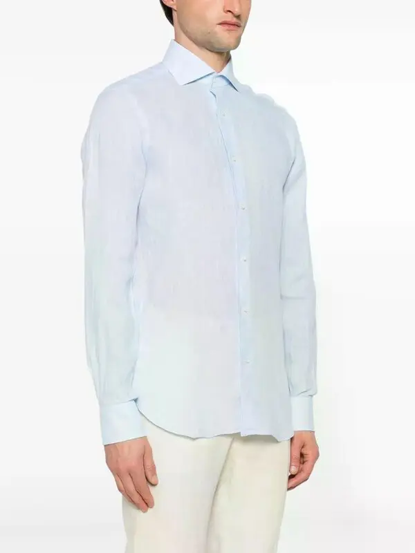 BARBA NAPOLI Linen Shirt - Blue