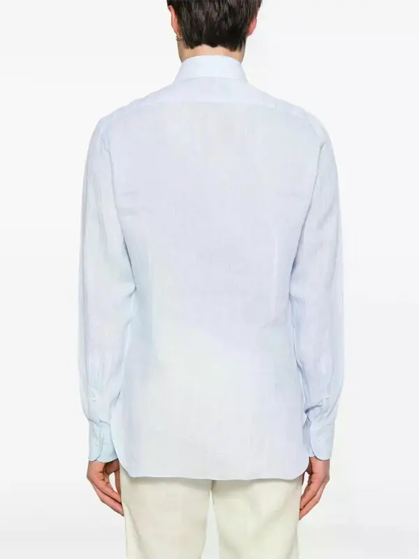 BARBA NAPOLI Linen Shirt - Blue