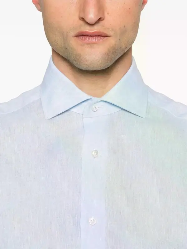 BARBA NAPOLI Linen Shirt - Blue
