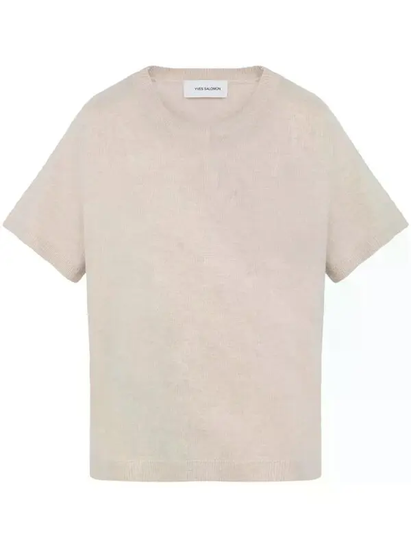 YVES SALOMON Fine-knit T-shirt - Neutrals