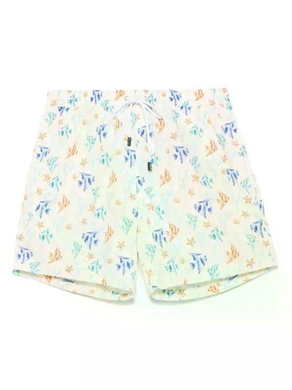 BARBA NAPOLI Printed Swim Shorts - Neutrals