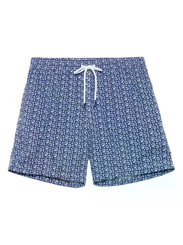 BARBA NAPOLI Paisley-print Swim Shorts - Blue