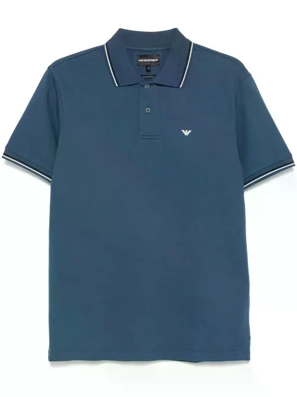 Emporio Armani Logo-print Polo Shirt - Blue