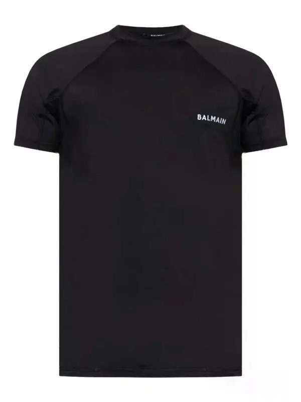 Balmain Logo-embroidered Swim T-shirt - Black