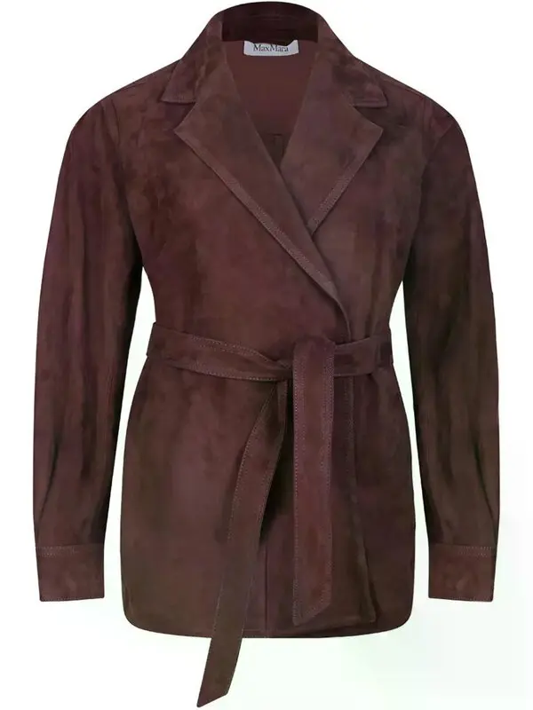 Max Mara Suede Jacket Red Editorialist