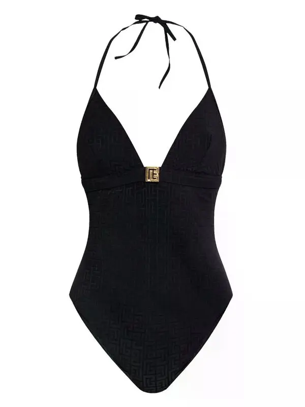 Balmain Monogram Swimsuit - Black