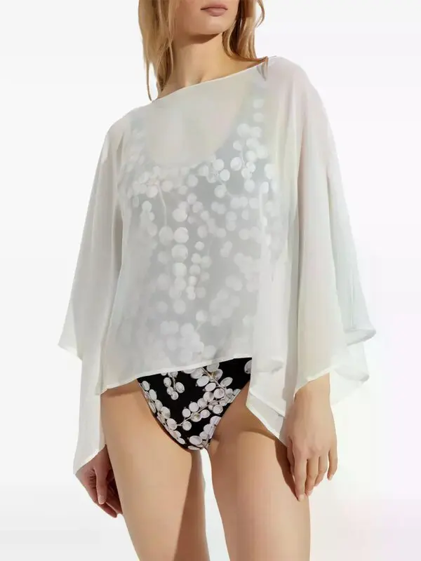 Balmain Silk Cape Blouse