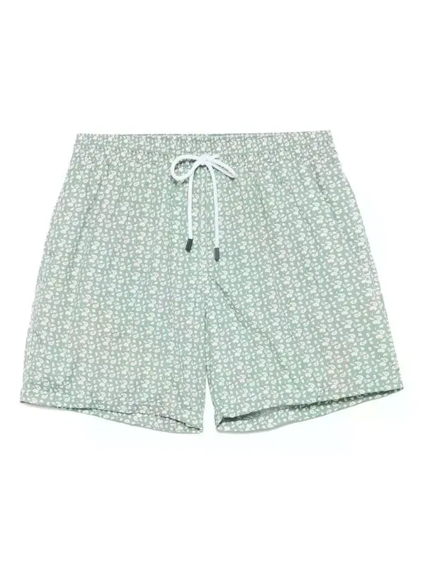 BARBA NAPOLI Paisley-print Swim Shorts - Green