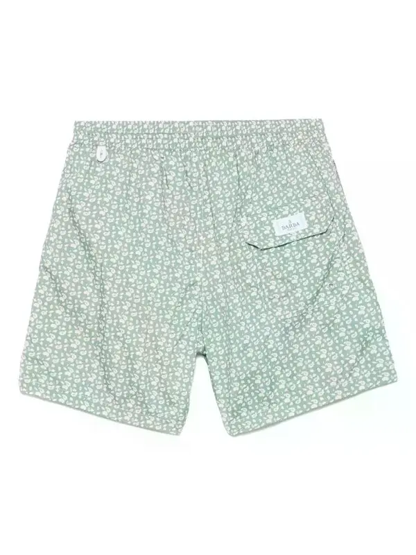 BARBA NAPOLI Paisley-print Swim Shorts - Green