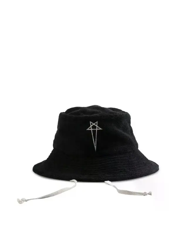Rick Owens Embroidered Bucket Hat - Black