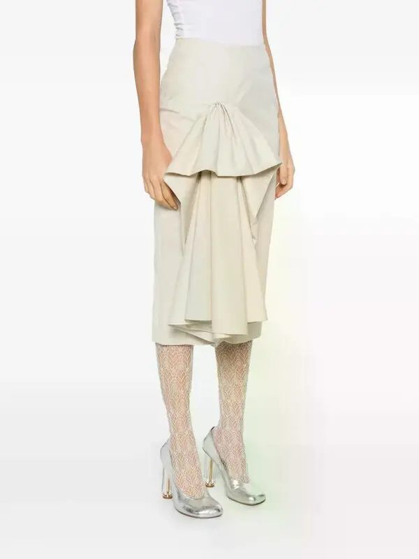 Viktor & Rolf Ruffle-detail Midi Skirt - Grey