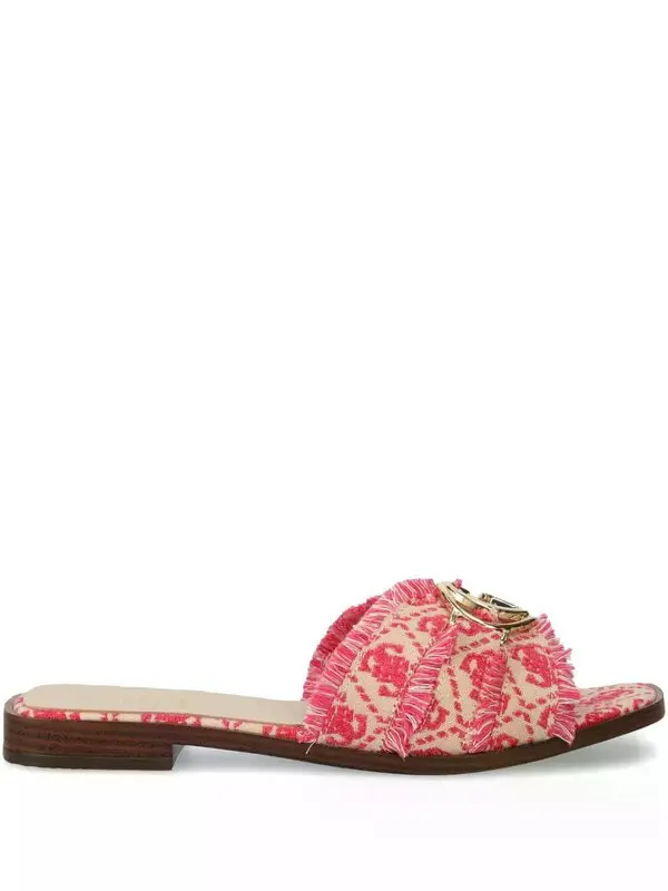 Guess Fringed Monogram Slides