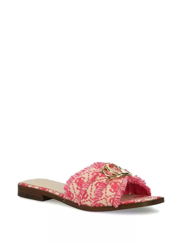 Guess Fringed Monogram Slides