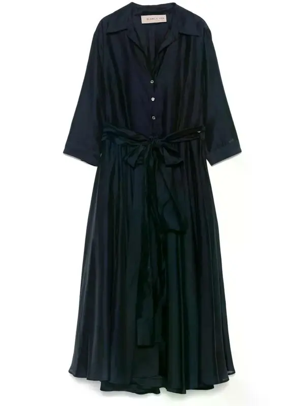 BLANCA VITA Flared Midi Dress - Blue