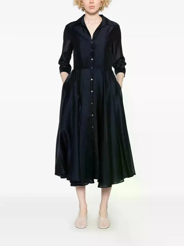 BLANCA VITA Flared Midi Dress - Blue