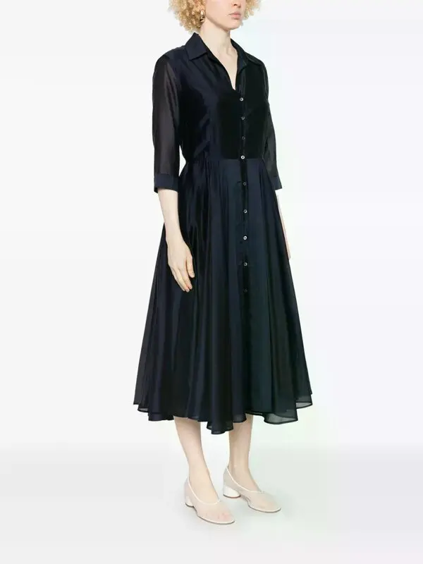 BLANCA VITA Flared Midi Dress - Blue