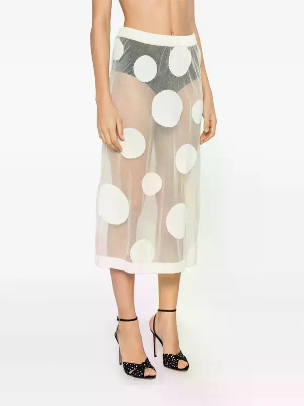 Viktor & Rolf Polka-dot Midi Skirt - White