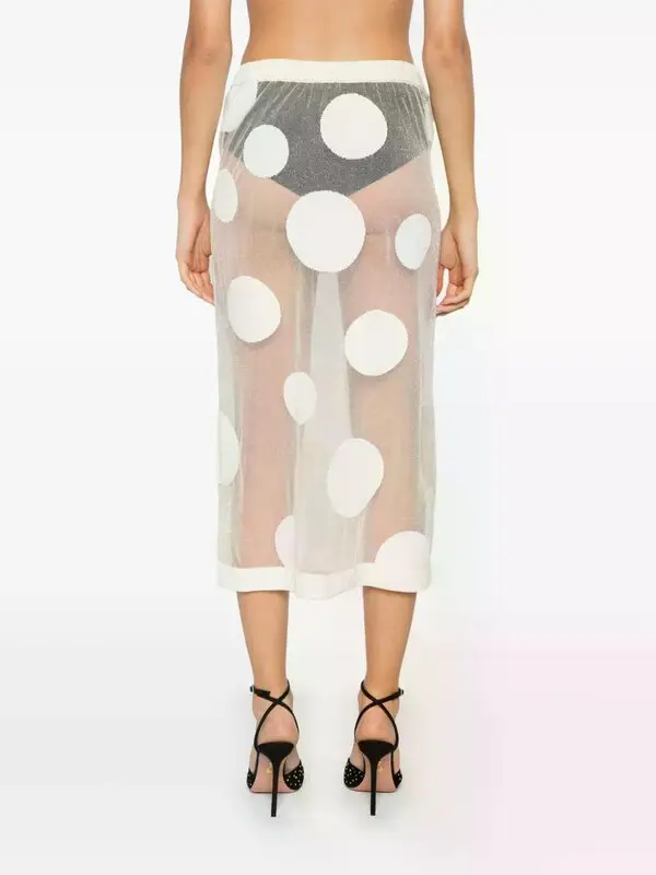 Viktor & Rolf Polka-dot Midi Skirt - White