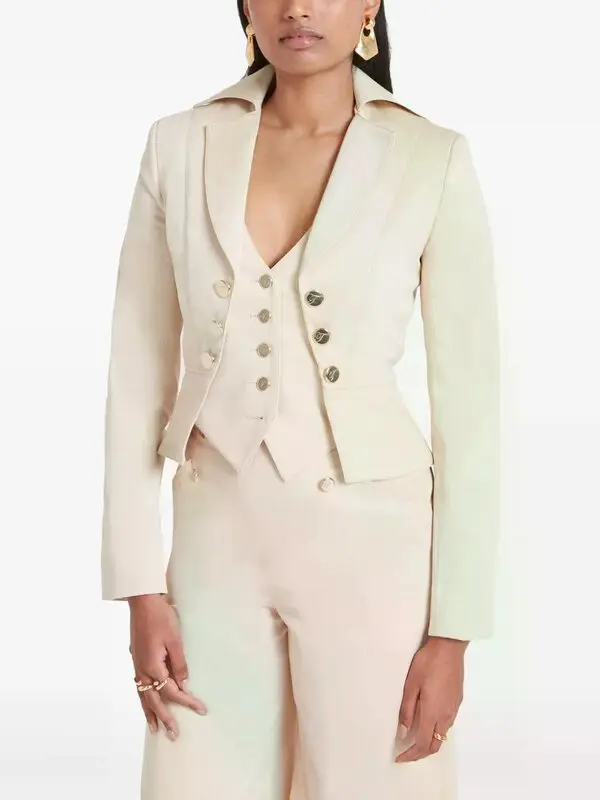 TEMPERLEY LONDON Castell Cropped Blazer - Neutrals