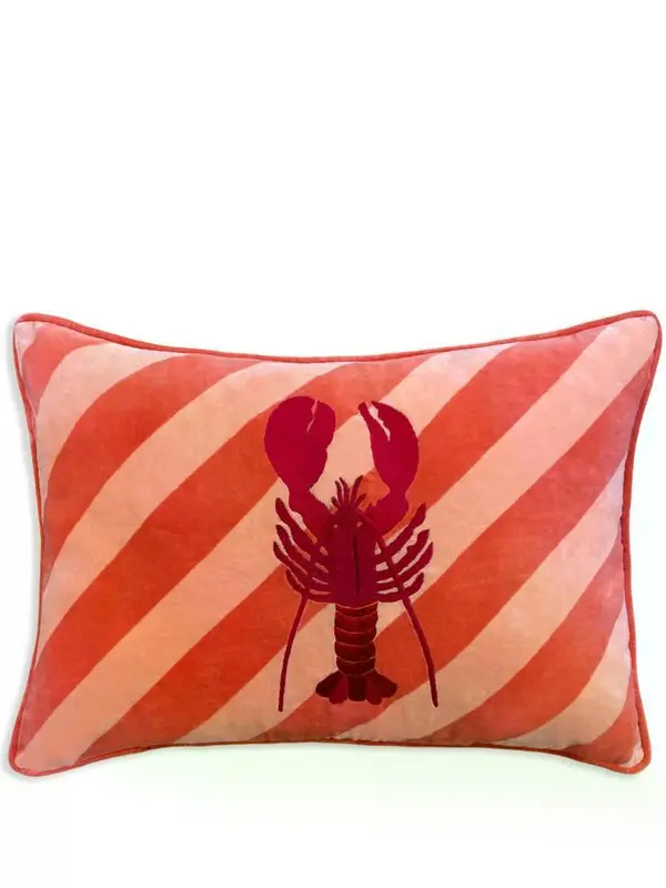 LES-OTTOMANS Lobster Striped Cushion