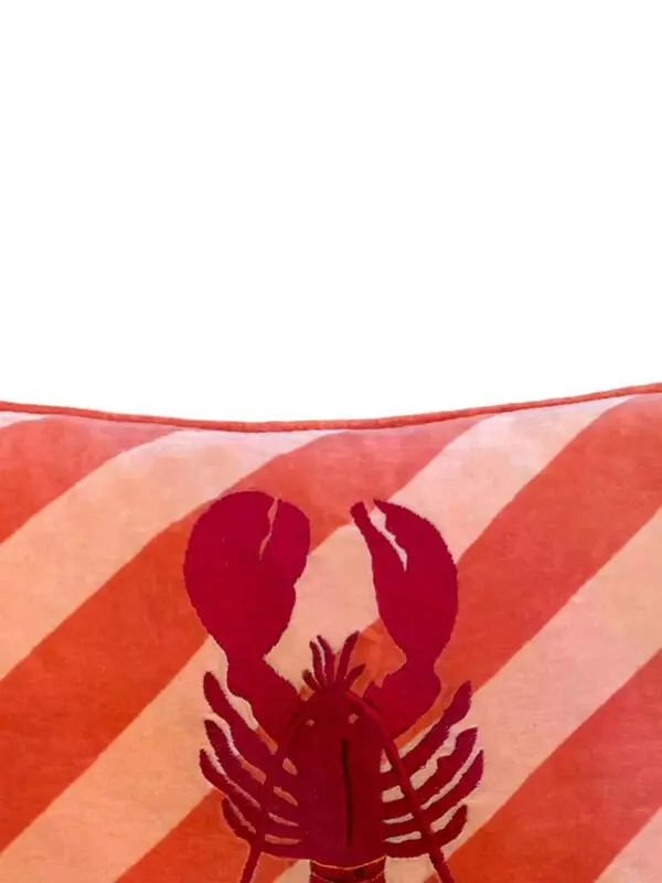 LES-OTTOMANS Lobster Striped Cushion