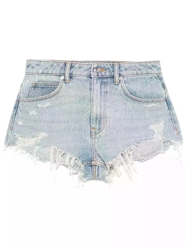 Alexander Wang Rhinestoned Frayed Hem Shorts