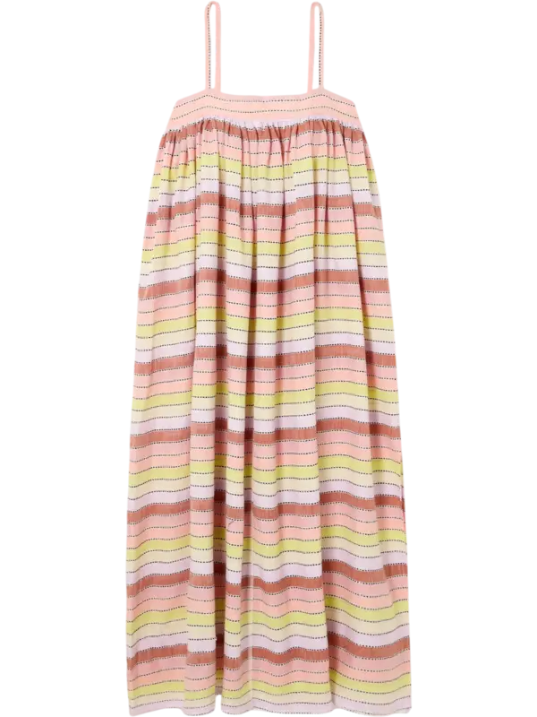 LEMLEM Eda Striped Cotton-blend Maxi Dress - Pink