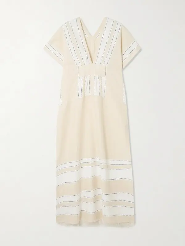 LEMLEM Gasira Striped Cotton-blend Maxi Dress