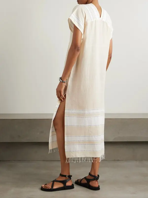 LEMLEM Gasira Striped Cotton-blend Maxi Dress