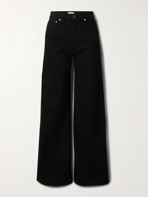 Khaite Dane High-rise Wide-leg Jeans - Black