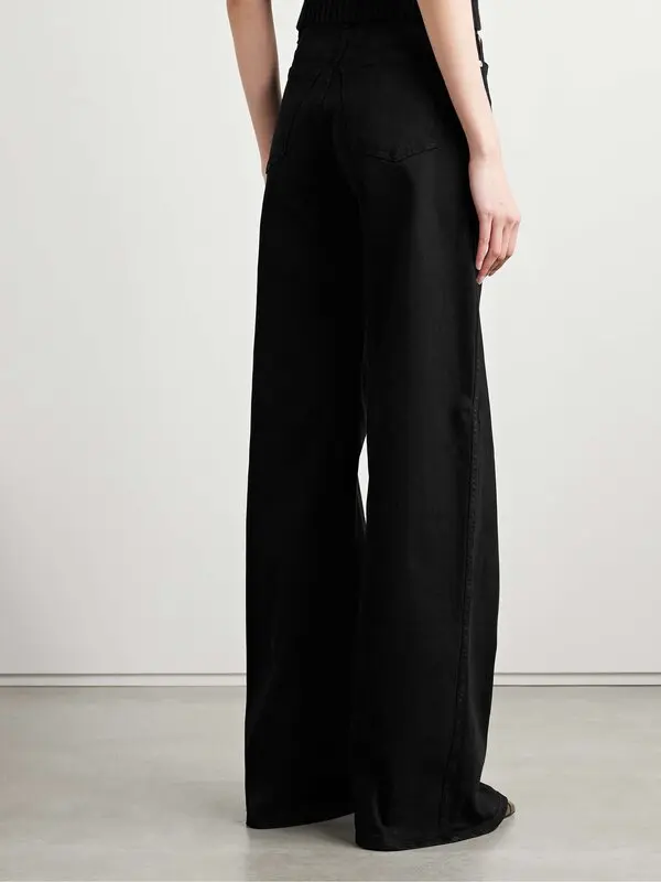 Khaite Dane High-rise Wide-leg Jeans - Black