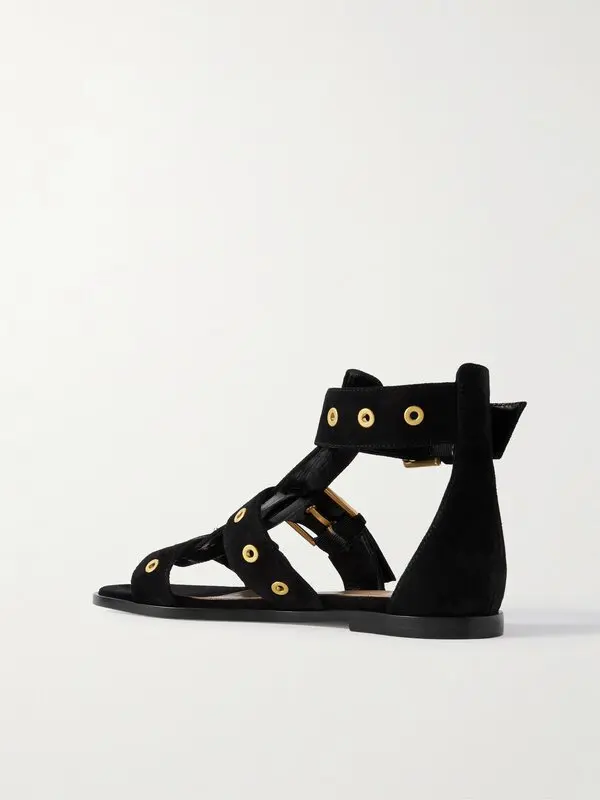GIANVITO ROSSI Buckled Suede Sandals