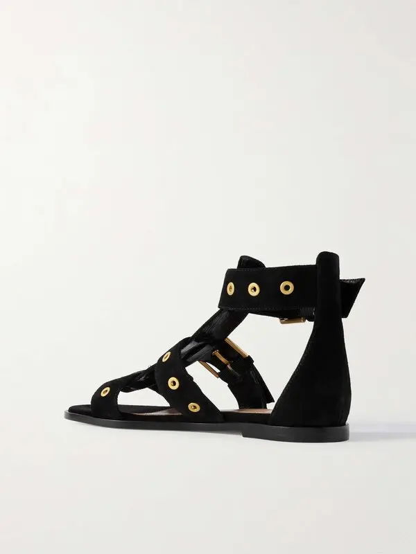 GIANVITO ROSSI Buckled Suede Sandals