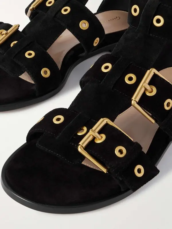 GIANVITO ROSSI Buckled Suede Sandals